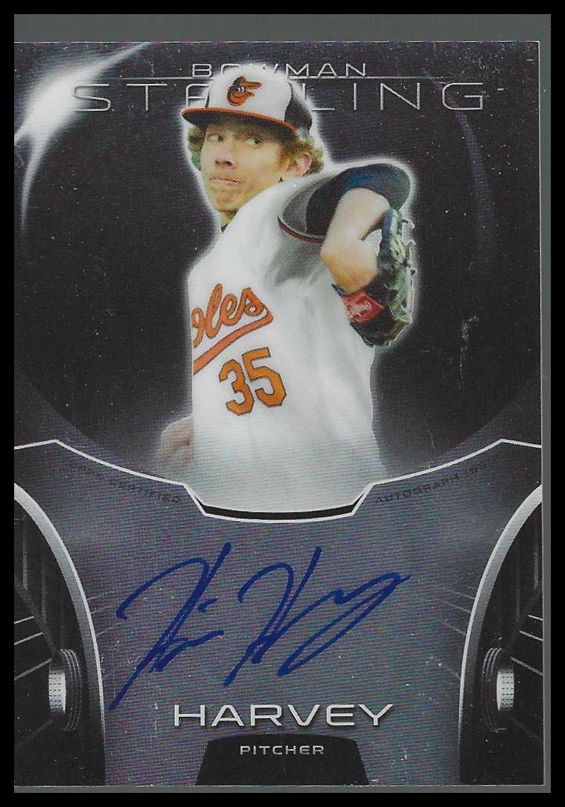 2013 Bowman Sterling Prospect Autographs #BSAP-HH Hunter Harvey ...